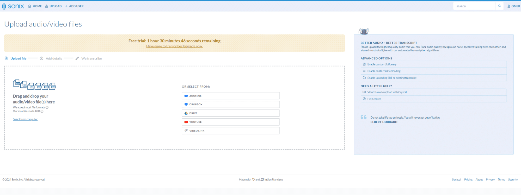 Aufzeichnung eines Webex-Meetings - Sonix
