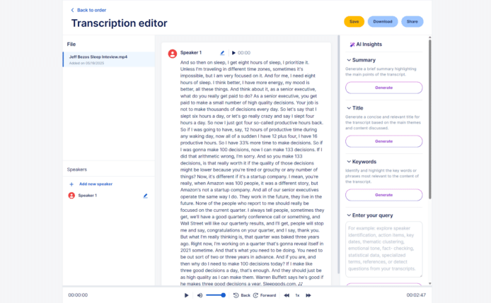 GoTranscript Review 2025: Pricing, Features & Best Alternatives • Sonix